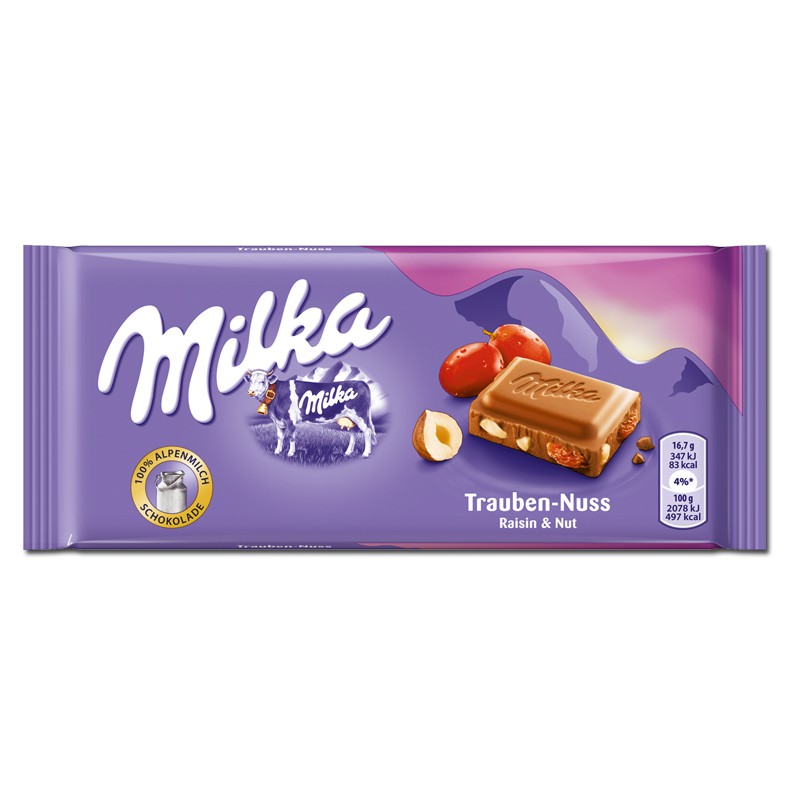 Milka Trauben-Nuss Schokolade, 5 Tafeln Schokolade Tafeln Milka ...