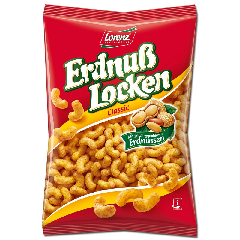 Lorenz Erdnuß Locken Classic 150g, Flips, 12 Beutel Knabberartikel ...