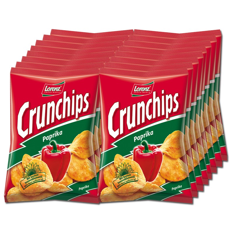 Lorenz Crunchips Paprika 50g,Chips, Snack, 16 Beutel Knabberartikel ...