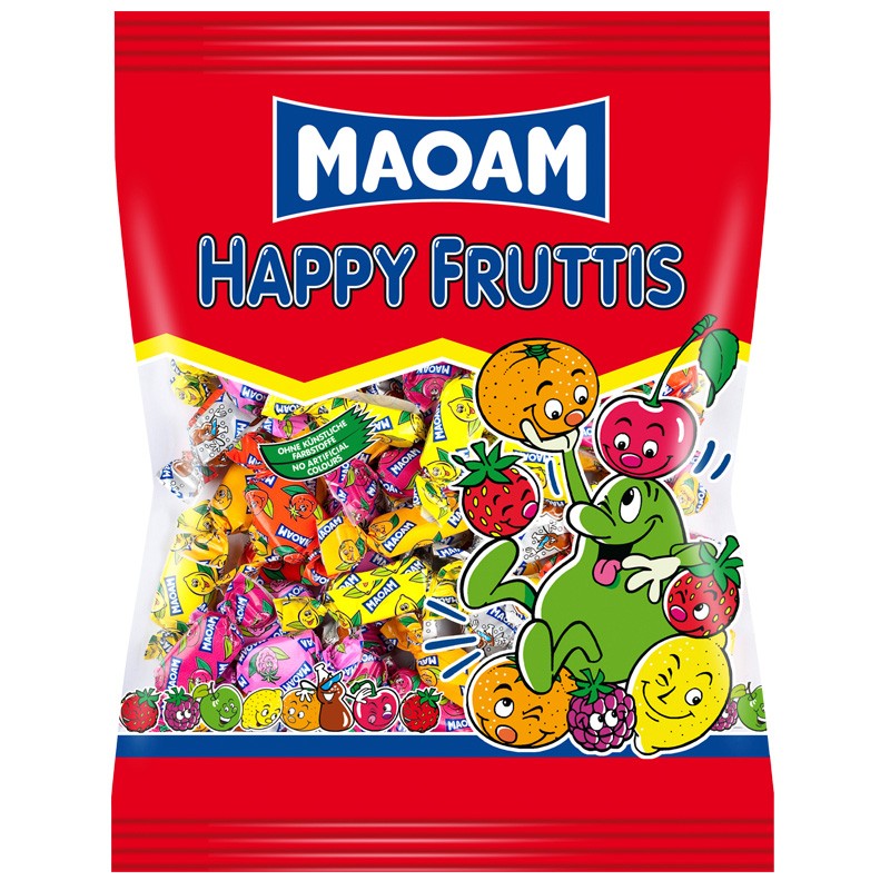 Haribo Maoam Happy Fruttis 175g, Kaubonbon, 30 Beutel Bonbons Kaubonbon ...