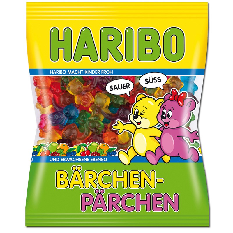 Haribo Bärchen-Pärchen, Fruchtgummi, 17 Beutel, 175g Fruchtgummi Beutel ...