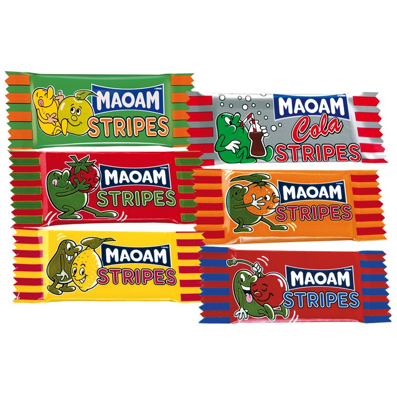 Haribo Maoam Mini Stripes ca. 170 Stück im Polybeutel Bonbons Kaubonbon ...