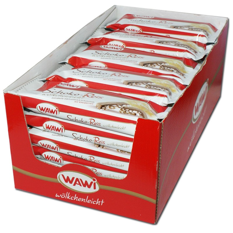 Wawi Schoko-Reis, Puffreis, Schokolade 30 Riegel Riegel Riegel aller Art