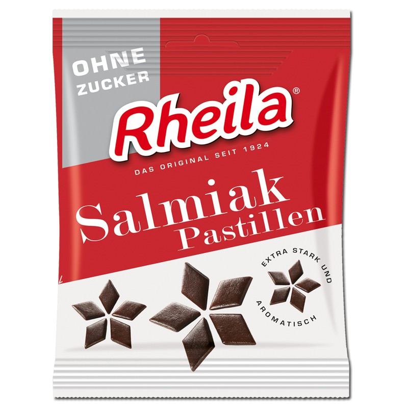 Rheila Salmiak Pastillen zuckerfrei 90g Lakritzbonbon 20 Btl Lakritz ...