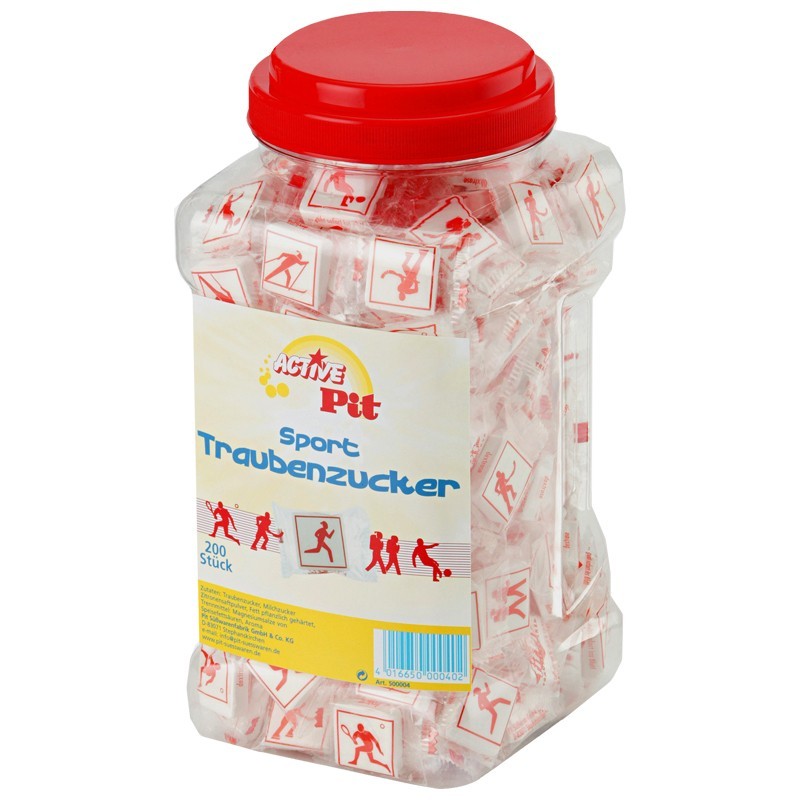 Pit Sport Traubenzucker, ca. 200 Stück einzeln verpackt Traubenzucker