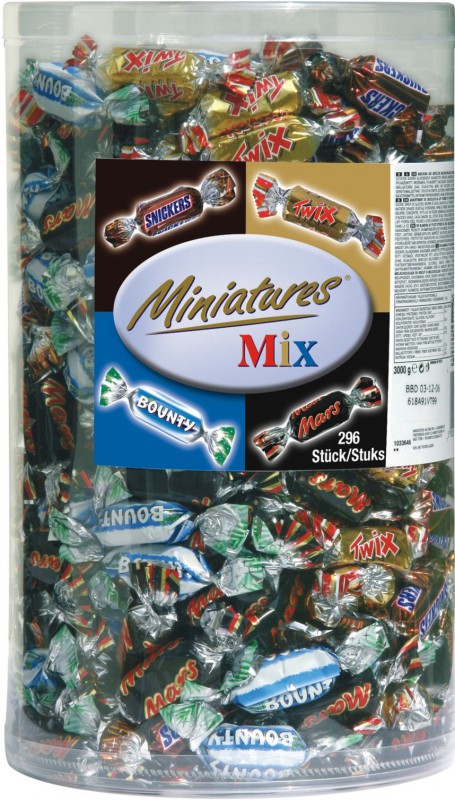 Mars Miniatures Mix 3 kg, Riegel, Schokolade Riegel Mars Schokoriegel