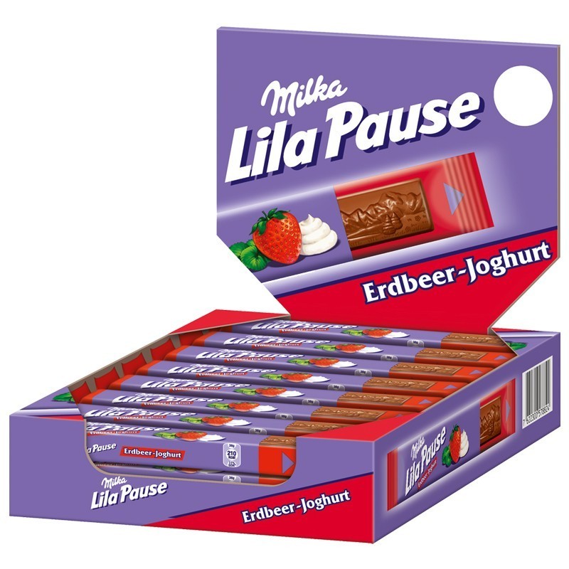 Milka Lila Pause Erdbeer-Joghurt Riegel 24 Stück Riegel Milka Schokoriegel