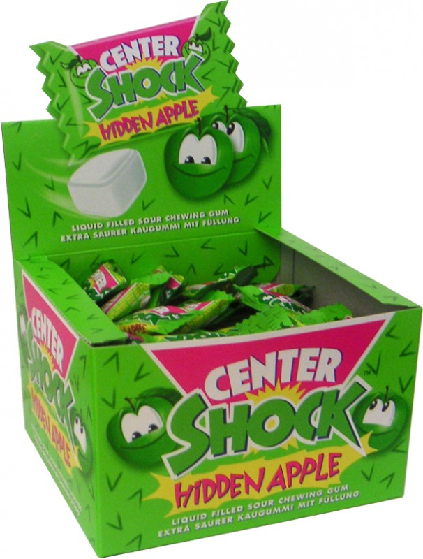 Center Shock Apfel Kaugummi, Apple, 100 Stück Kaugummi Kinderkaugummi ...
