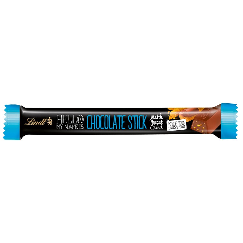 Lindt Hello Nougat Crunch Stick, Schokolade, 24 Stück Riegel Schokosticks