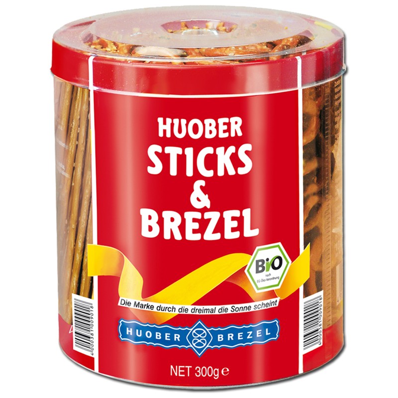 Huober Sticks & Brezel, Salzstangen, 300g Dose Knabberartikel Salzstangen