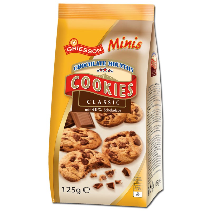 Griesson Chocolate Mountain Cookies Minis 125g 12 Stk Gebäck Kekse ...
