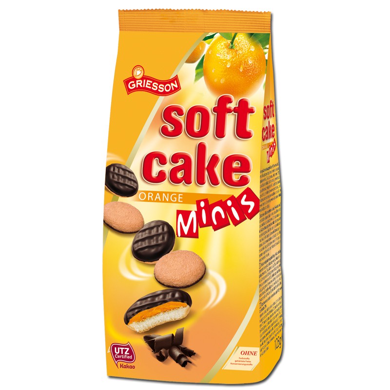 Griesson Soft Cake Orange Minis 125g Beutel 12 Stk Gebäck Kekse leckere ...