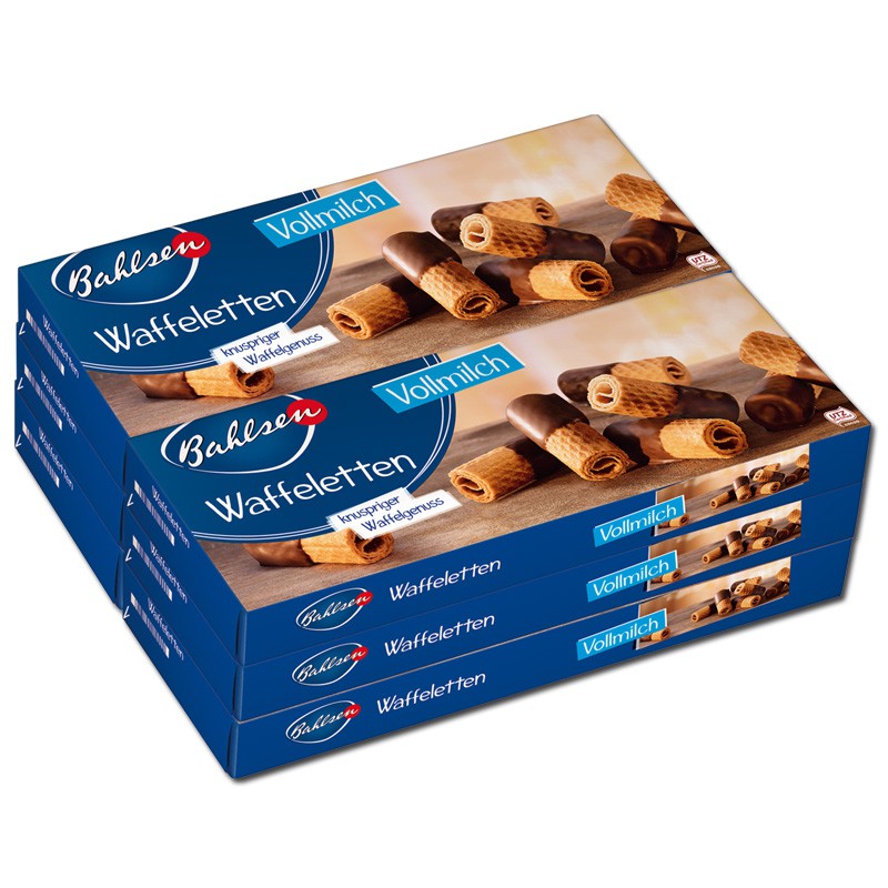 Bahlsen Waffeletten Vollmilch Kekse, Gebäck 6 Packungen Gebäck Kekse ...