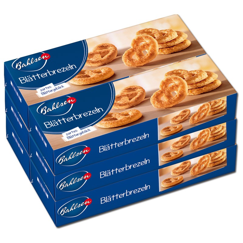 Bahlsen Blätterbrezeln, Kekse, Gebäck, 6 Packungen je 100g Gebäck Kekse ...