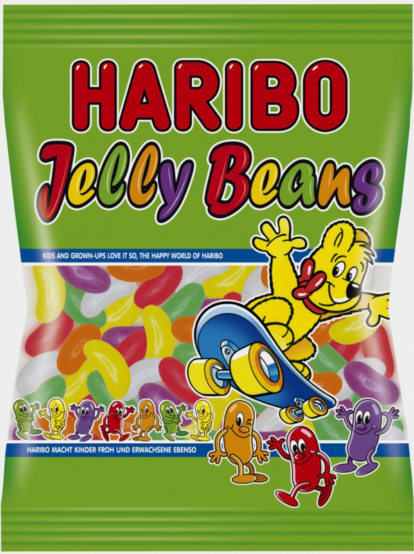 Haribo Jelly Beans 175 g,Gelee-Dragees, 18 Beutel Fruchtgummi Beutel ...