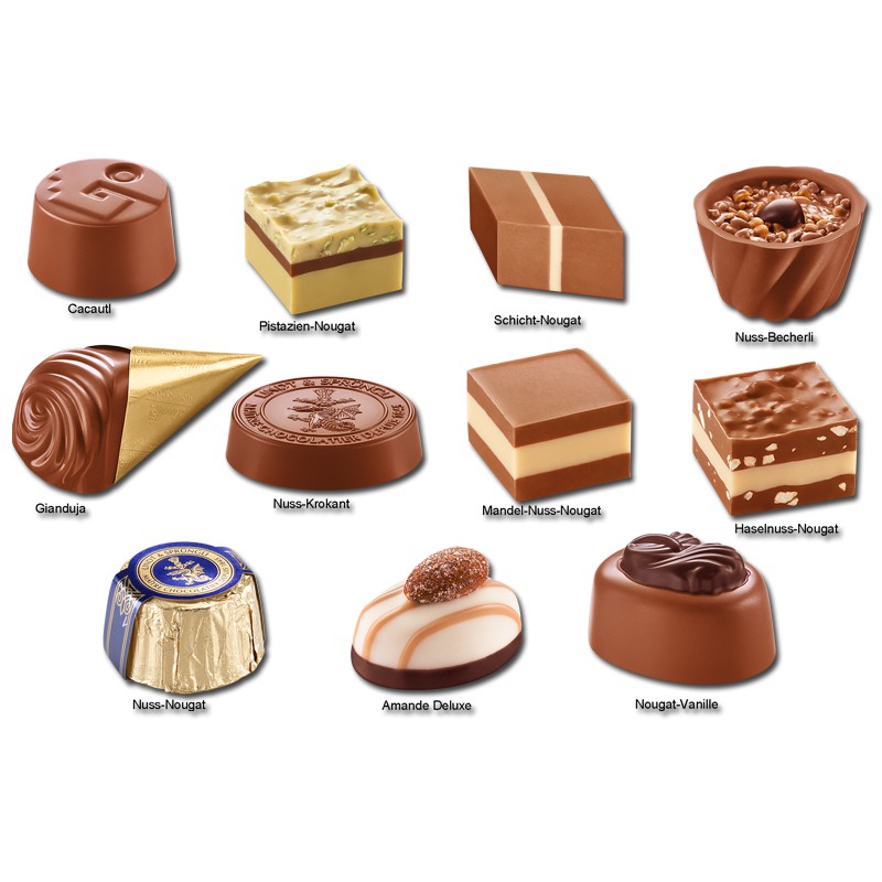 Lindt Pralines Nougat 200g, Schokolade, 4 Packungen Schokolade Pralinen ...