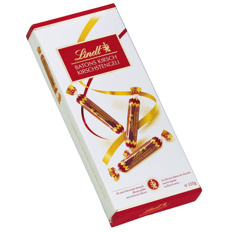 Lindt Kirsch-Stengeli 125g, Schokoladen-Sticks, 8 Packungen Schokolade ...