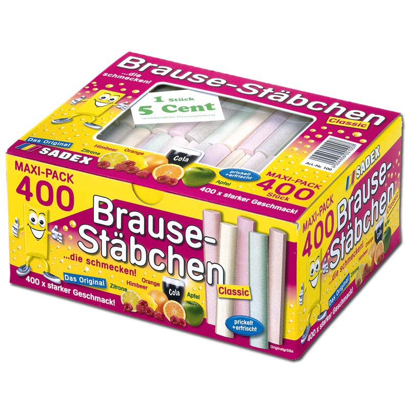 Sadex Brause-Stäbchen, Bonbon 400 Stück Brauseartikel